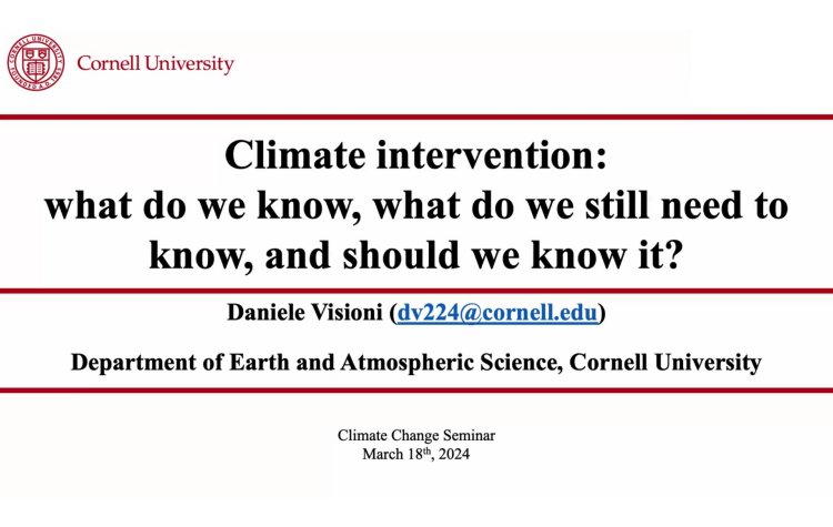 Climate Intervention: What Do We Know, What Do We Need to Know, Should ...